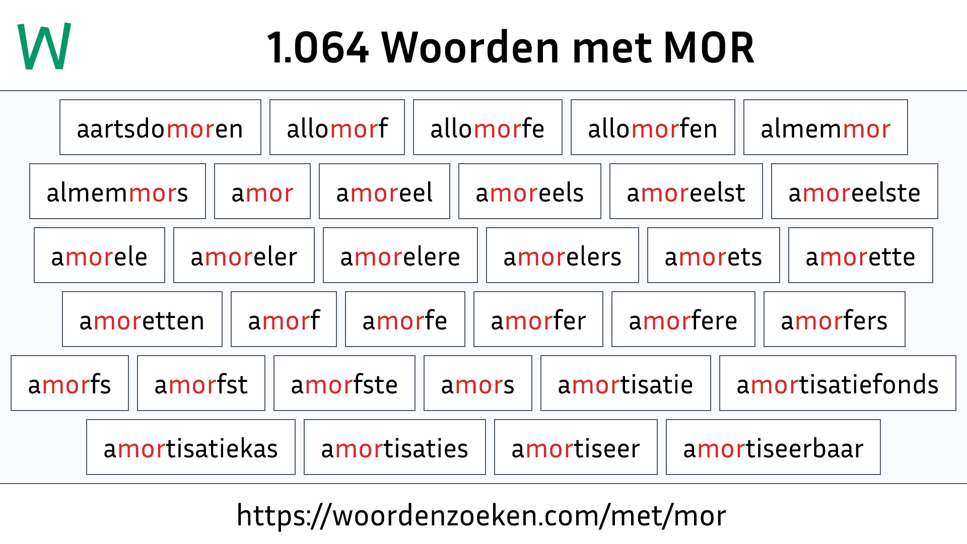 Woorden met MOR